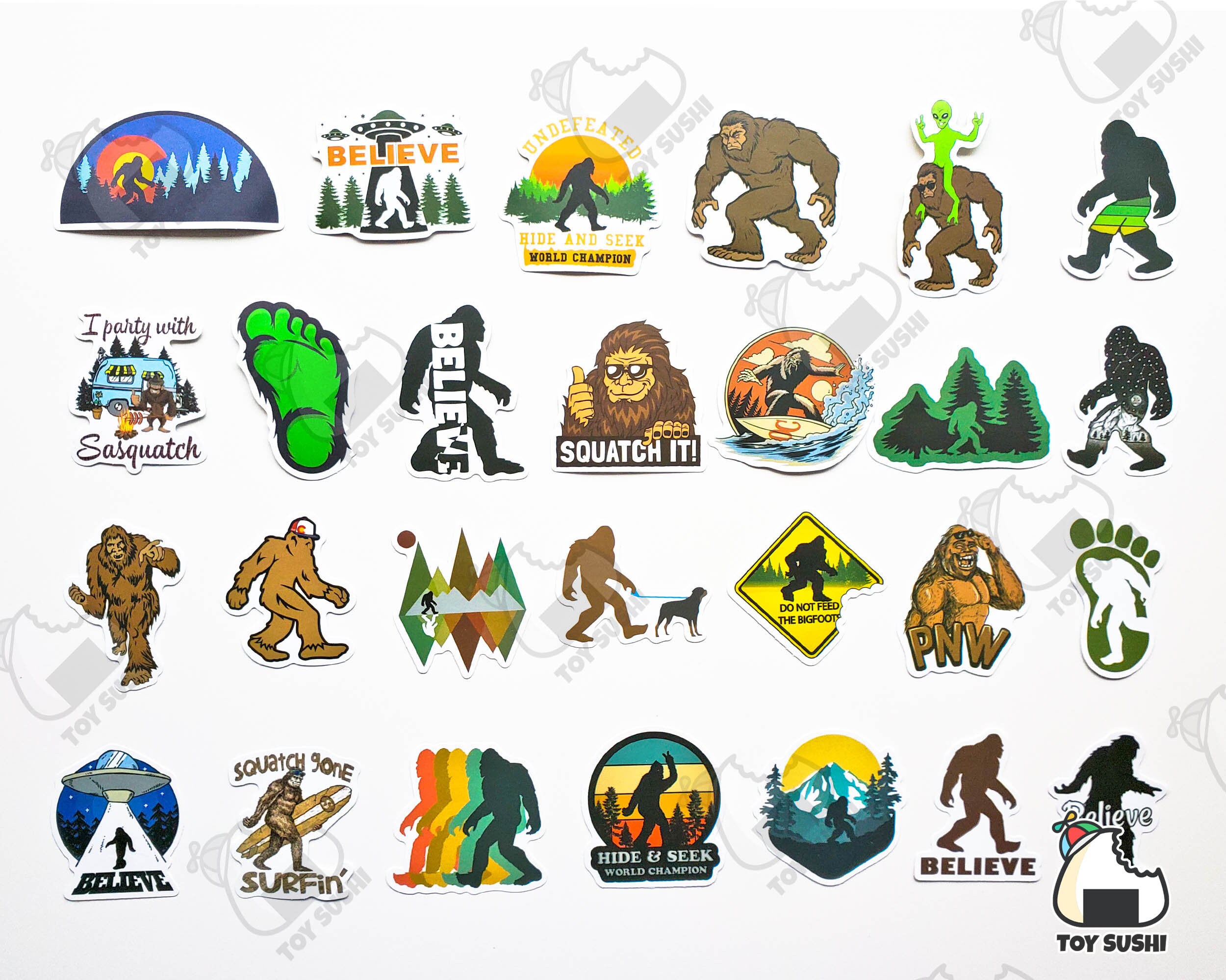 50 Pcs "bigfoot" Sticker Pack | Sasquatch | Yeti | Bigfoot Gifts ...