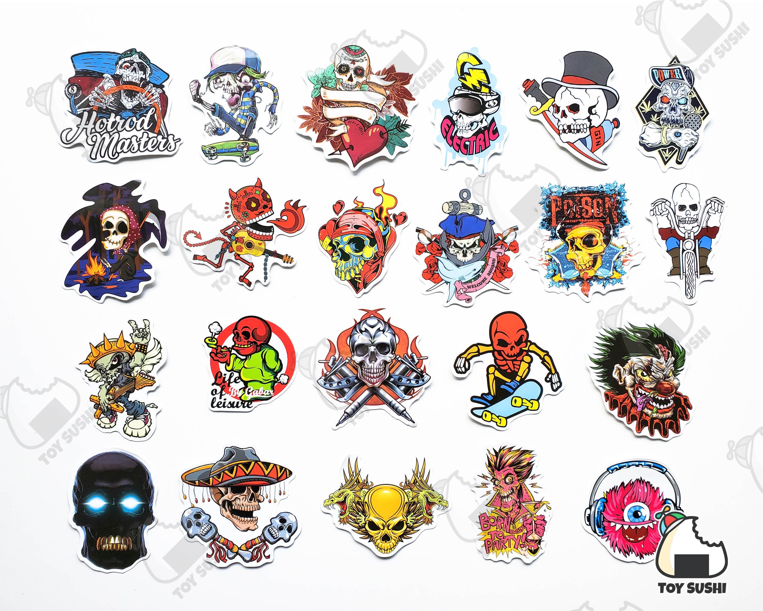 49 Pcs "skeleton & Skull" Sticker Pack | Horror Gifts | Gothic | Spooky ...