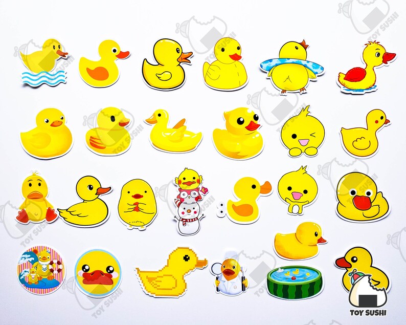 50 Pcs rubber Duck Sticker Pack Baby Shower - Etsy