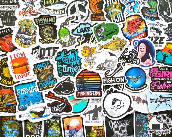 50 Pcs fishing Sticker Pack Fly Fishing Box - Etsy