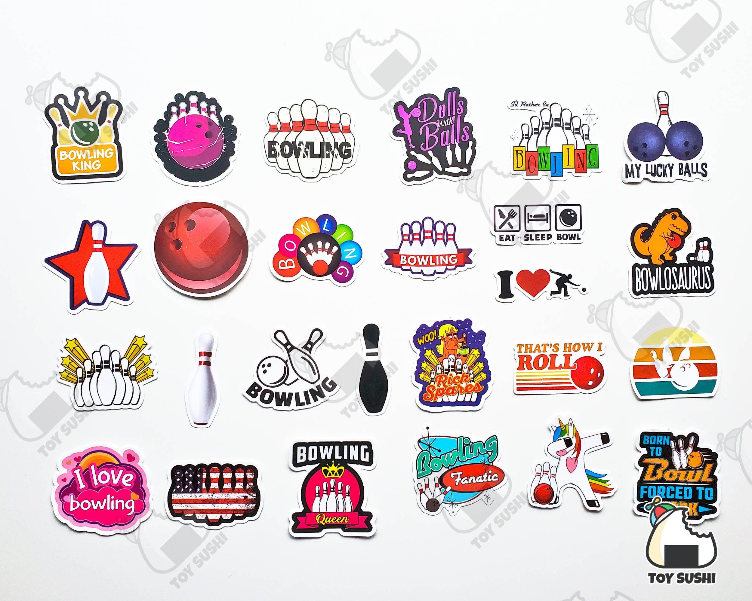 50 Pcs bowling Sticker Pack Bowler Strike Sports Gift Coach Gift ...