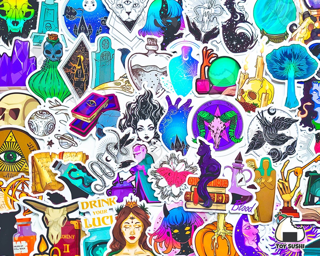 50 Pcs "witchcraft Culture" Sticker Pack | Poison | Wicca Journal ...