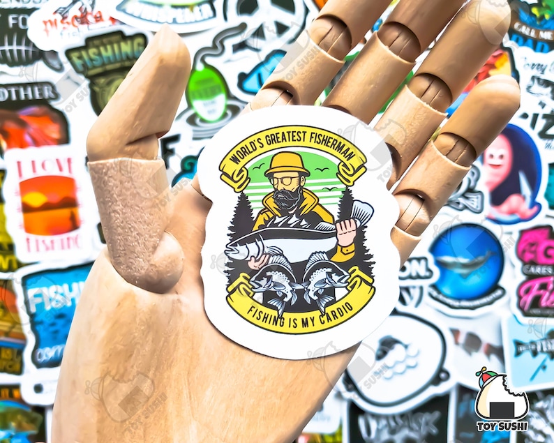 50 Pcs fishing Sticker Pack Fly Fishing Box Sports Gifts Fish Decal ...