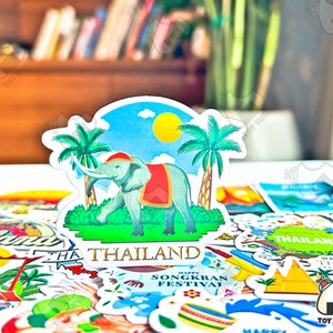 50 Pcs "thailand" Sticker Pack | I Love Thailand | Phuket | Tuk Tuk ...