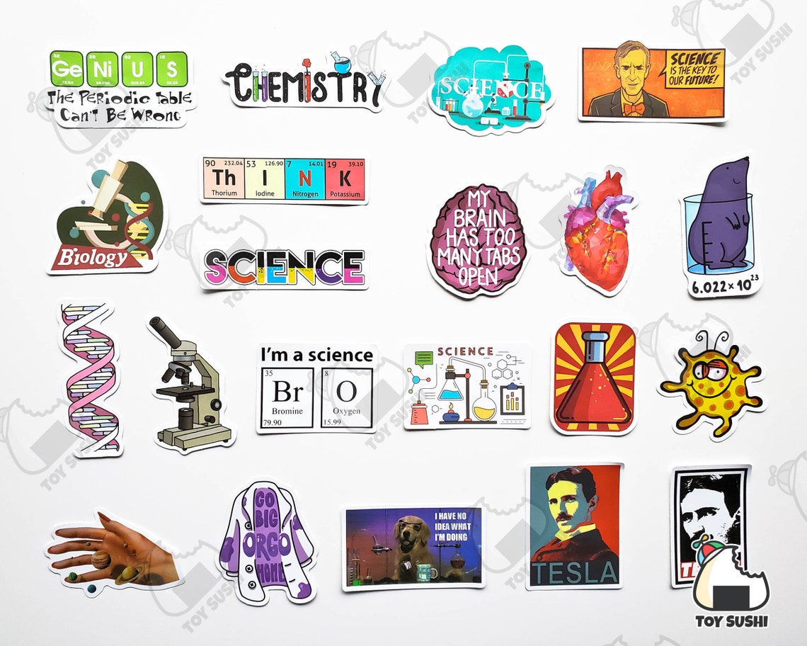 50 Pcs science Laboratory Stickers Pack Chemistry Gift Science Stickers ...