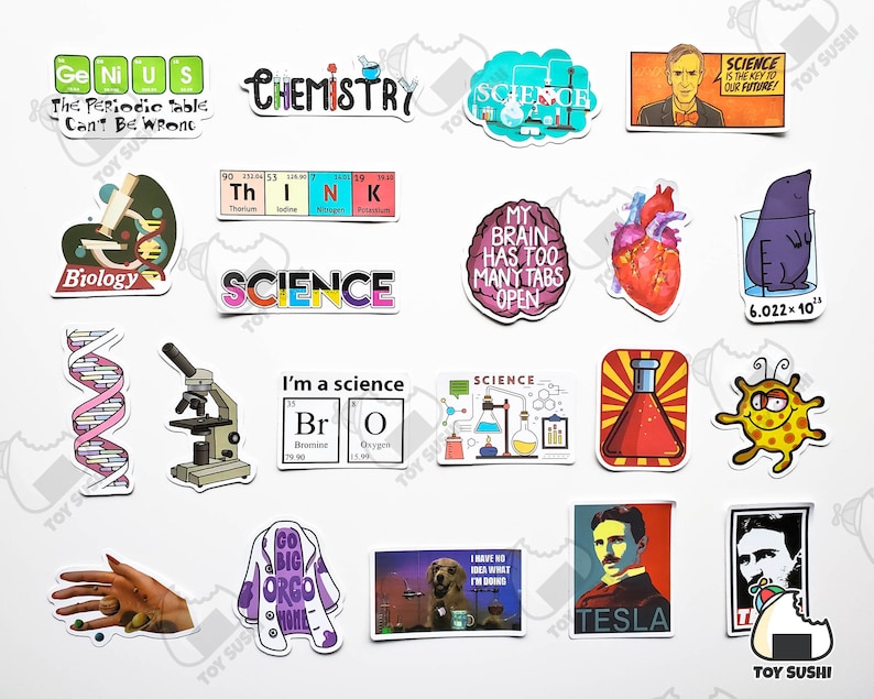50 Pcs science Laboratory Stickers Pack Chemistry Gift Science Stickers ...