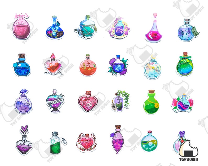 50 Pcs apothecary Sticker Pack Spellbook Voodoo Witchcraft Supply ...