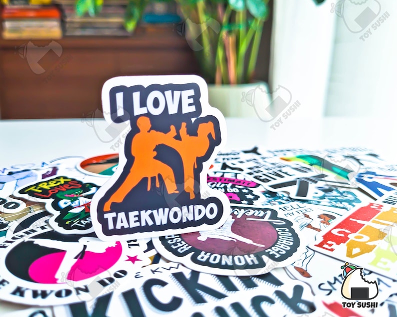 50 Pcs taekwondo Sticker Pack Black Belt Water - Etsy