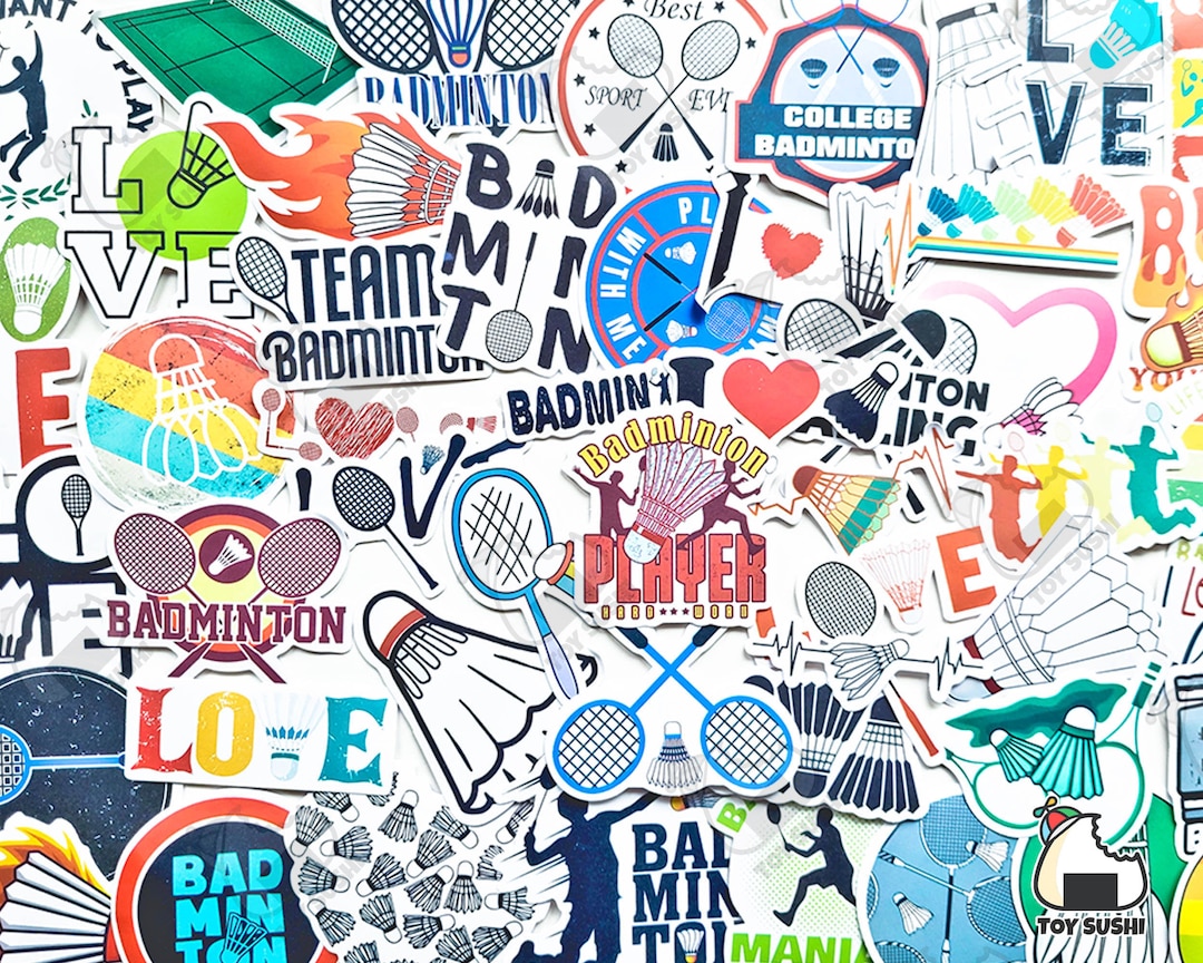 50 Pcs badminton Sticker Pack Badminton Bag Birdie Badminton Gifts ...