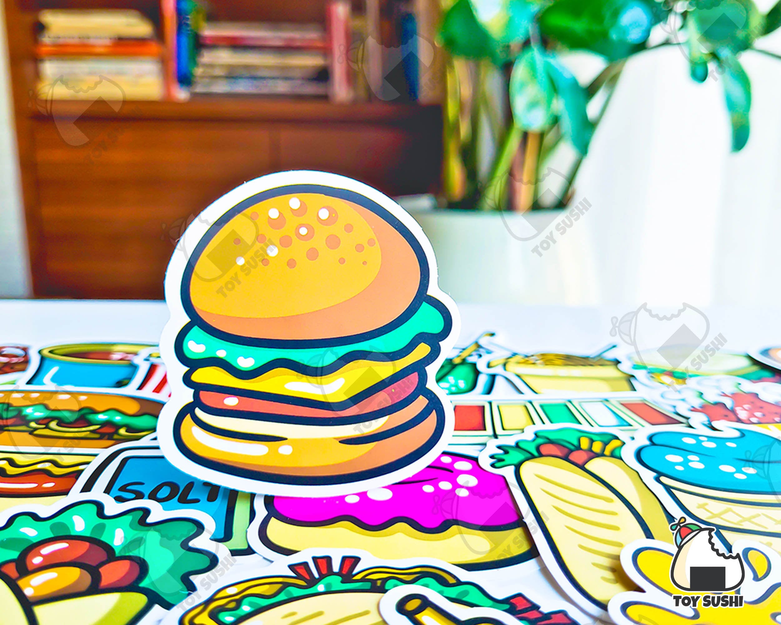 50 Pcs fast Food Cute Stickers Pack Homemade Food Kawaii Stickers Pizza ...