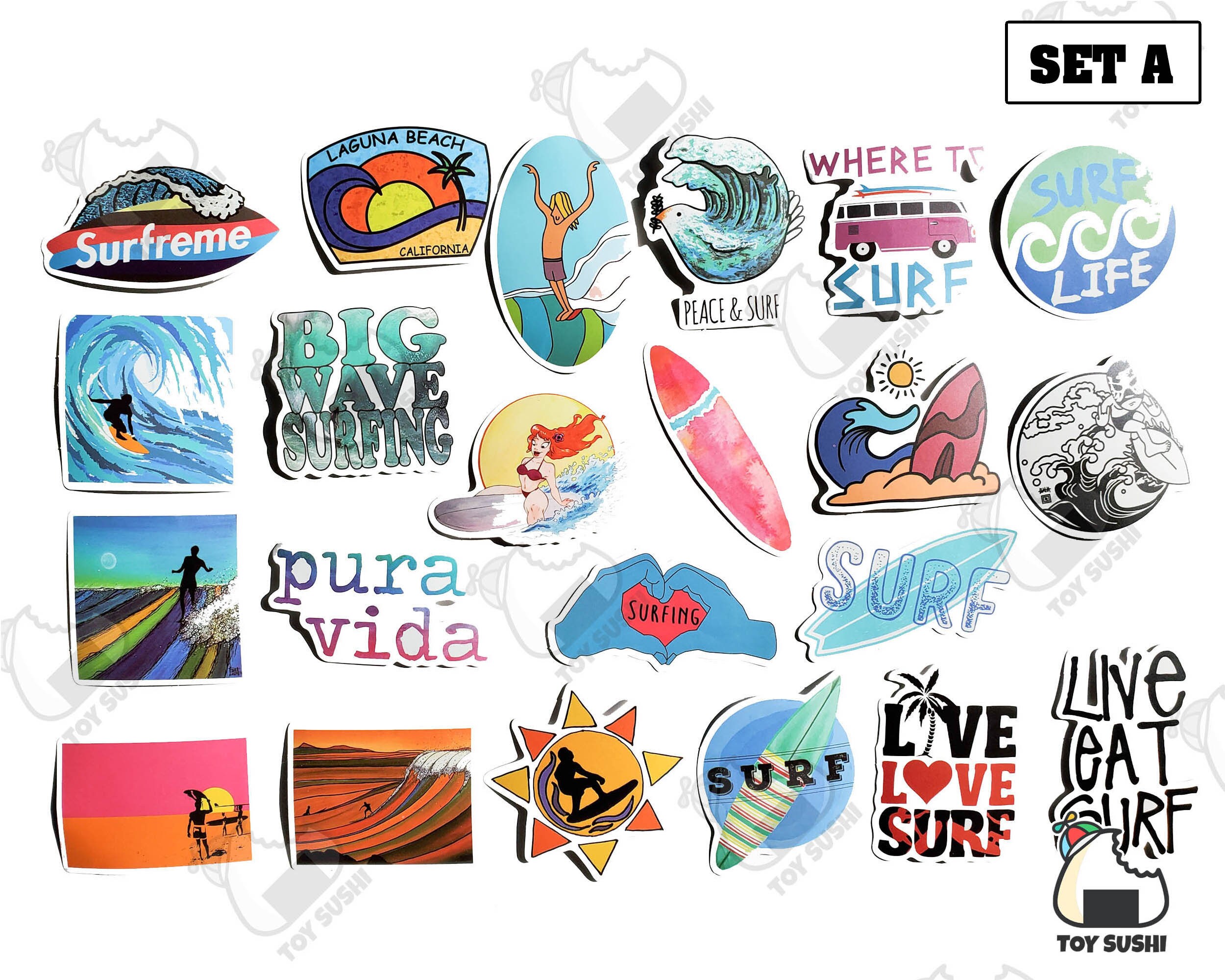 50 Pcs surfing Sticker Pack Beach Hawaii - Etsy