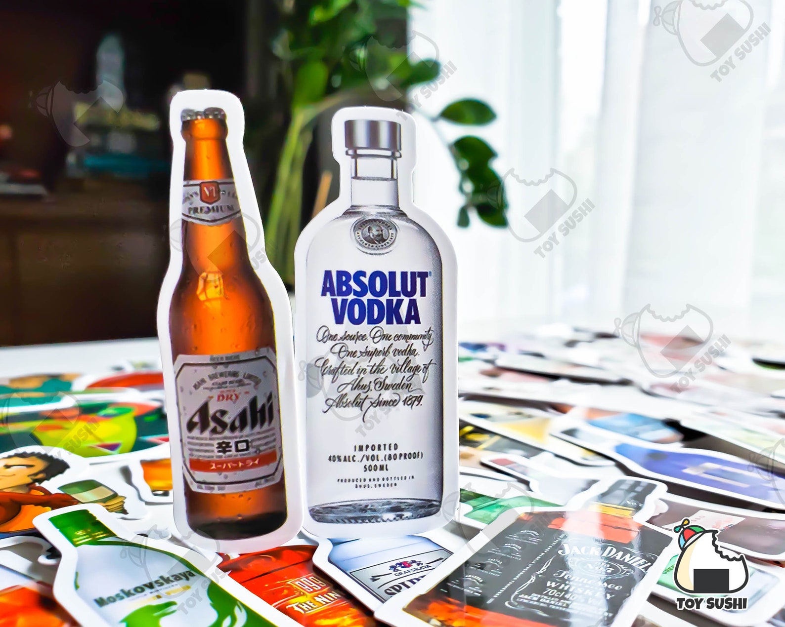 65 Pcs alcohol Bottles Sticker Pack Whiskey Beer Stickers Vodka Alcohol ...