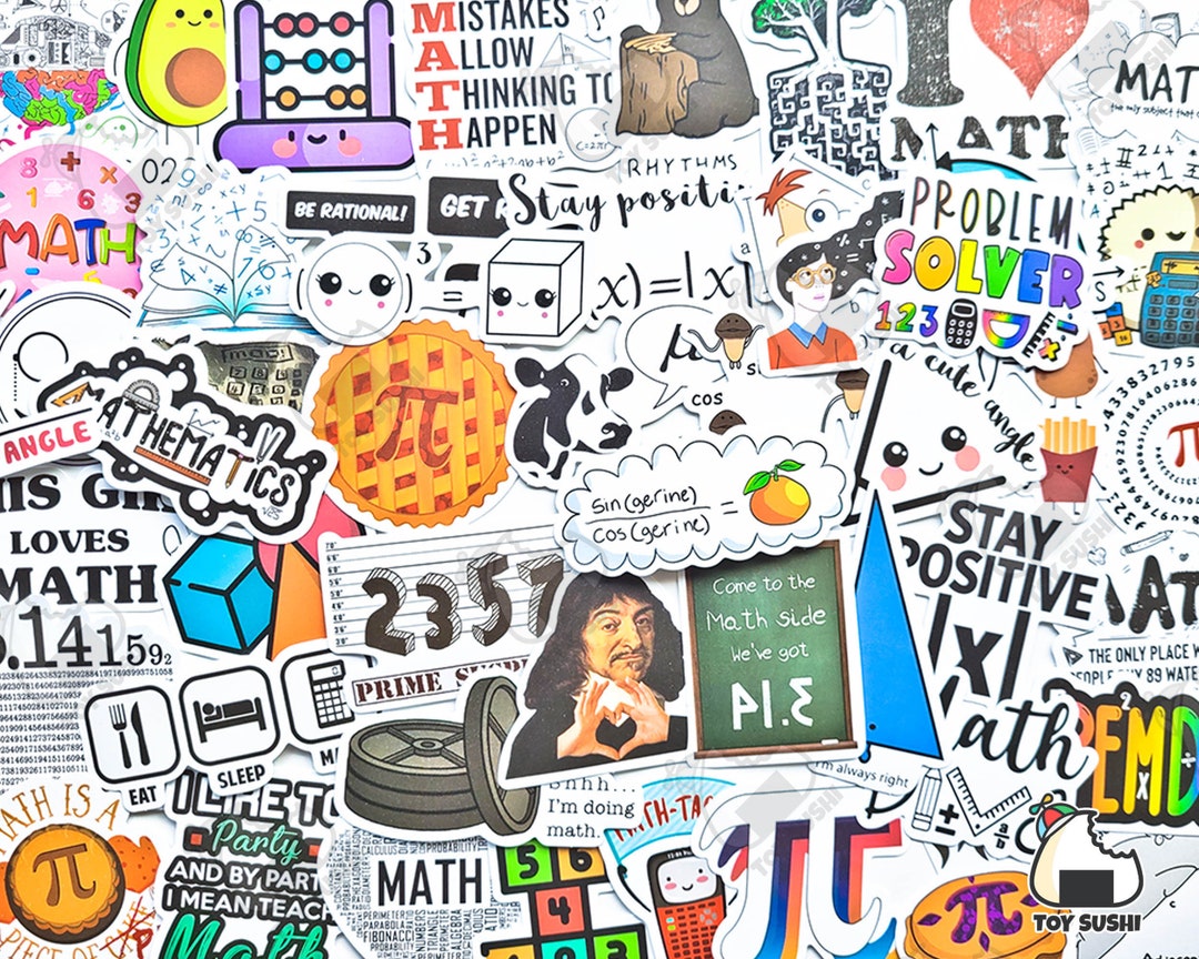 50 Pcs "math Lover" Sticker Pack | Math Teach Gift | Montessori Math ...