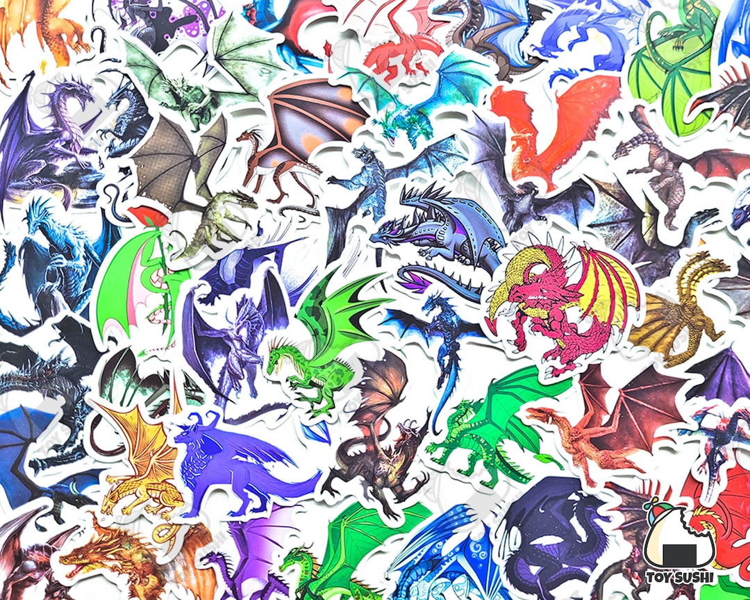 50 Pcs dragon Sticker Pack Dnd Dungeons Dragon Ring Fantasy Creature ...