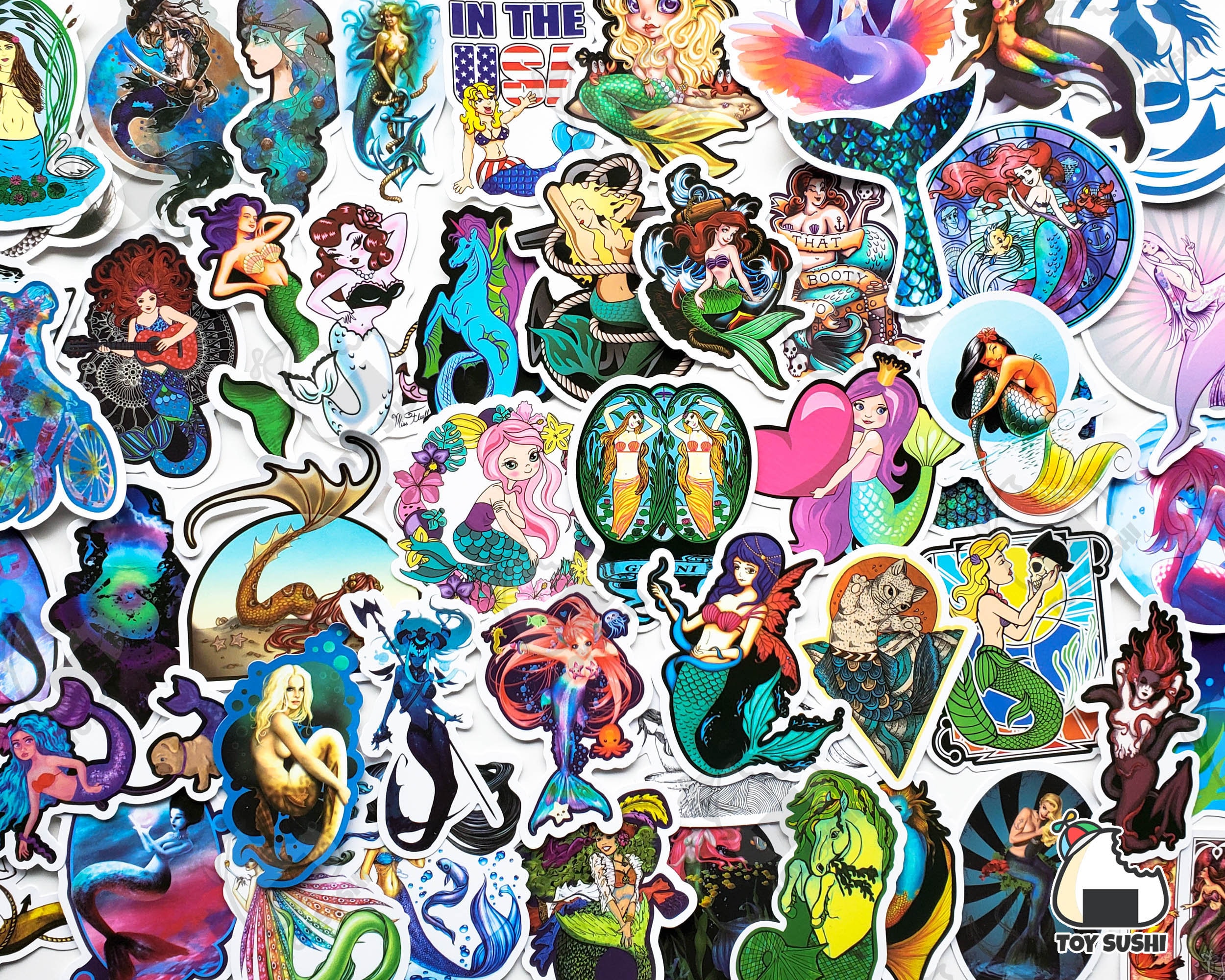 50 Pcs mermaid Sticker Pack Mermaid Wall Decal - Etsy