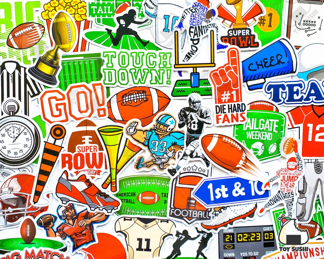 50 Pcs "american Football" Sticker Pack | NFL | Sports | Touchdown ...