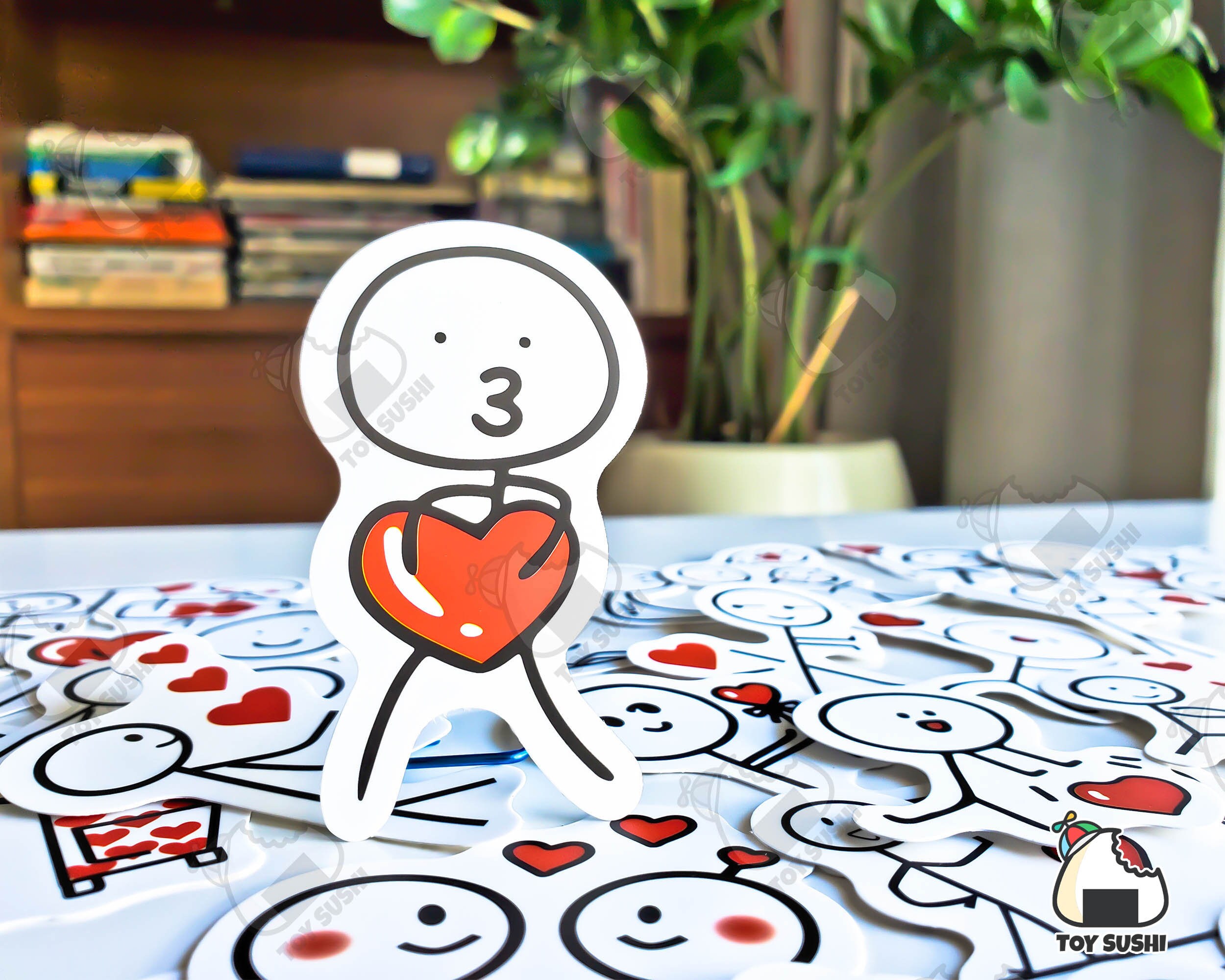 50 Pcs stick Figure Sticker Pack Valentines - Etsy