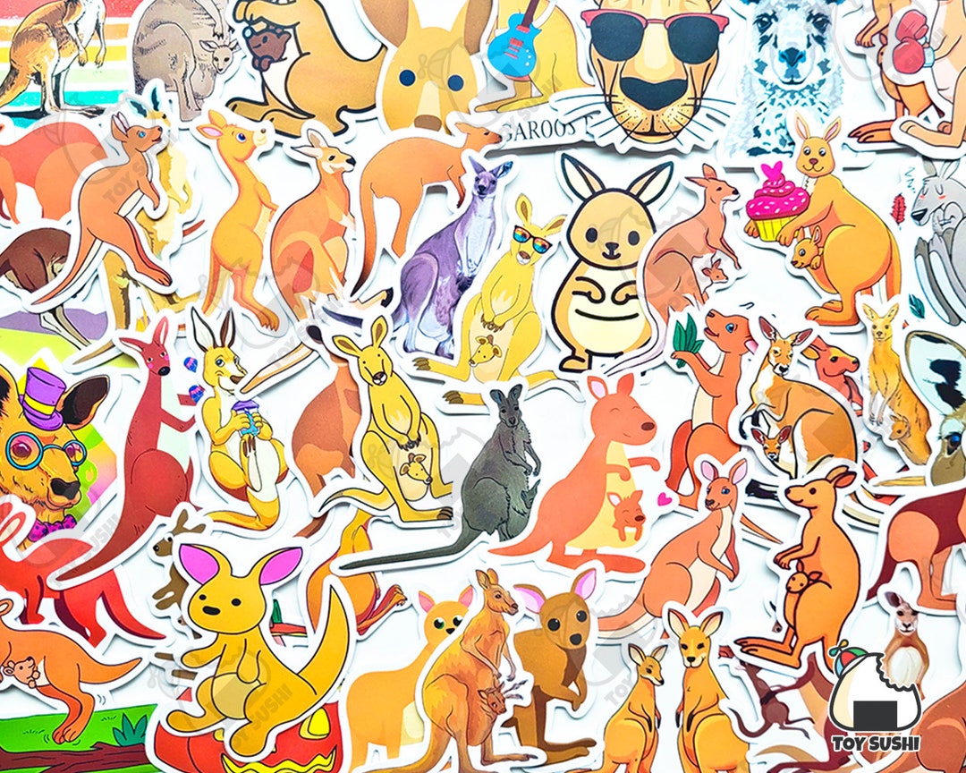 50 Pcs "kangaroo" Sticker Pack | Australia | Aussie | Pregnancy Gift ...