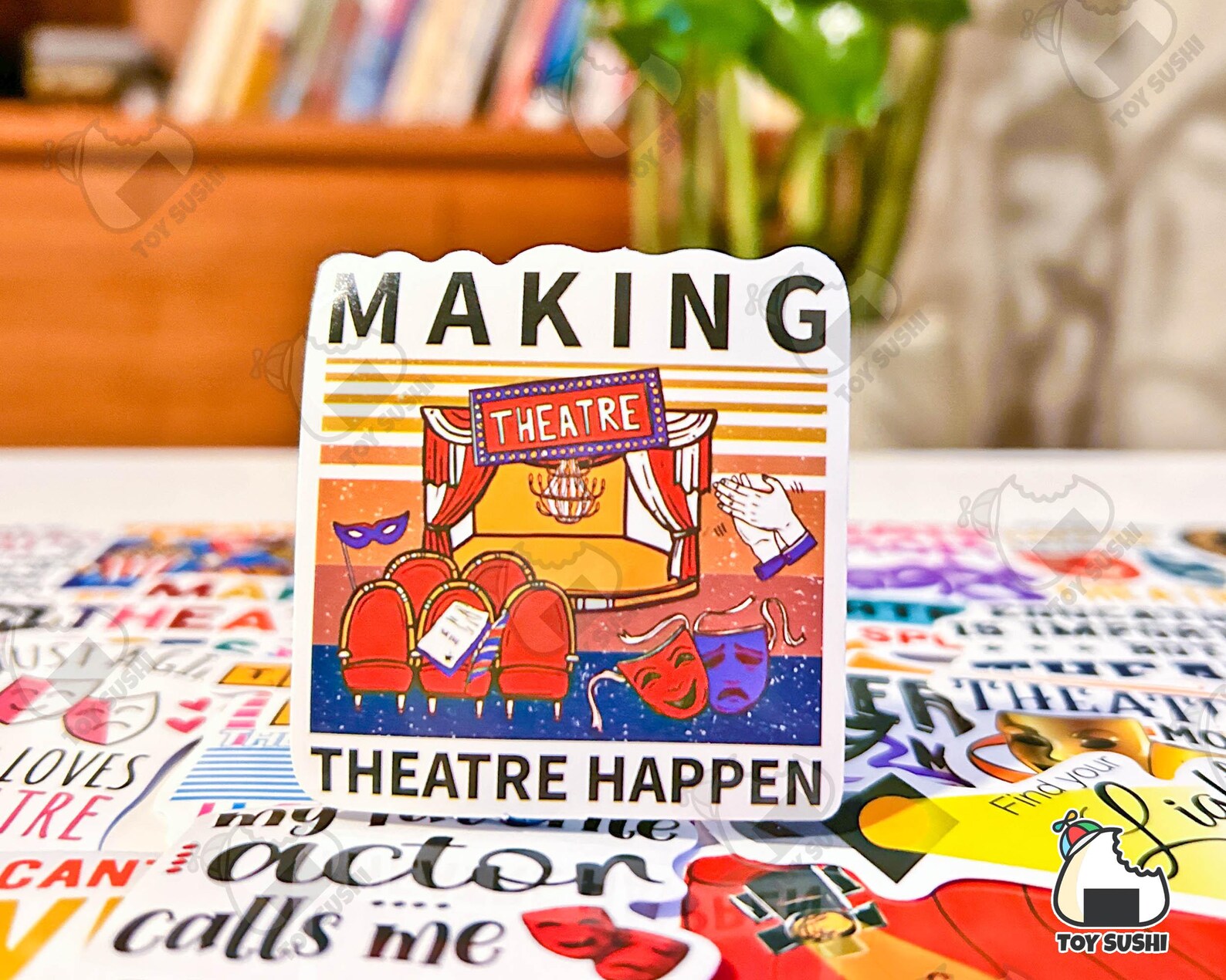 50 Pcs "drama Theatre" Vinyl Stickers Pack – Acting Mask Decal, Theater ...