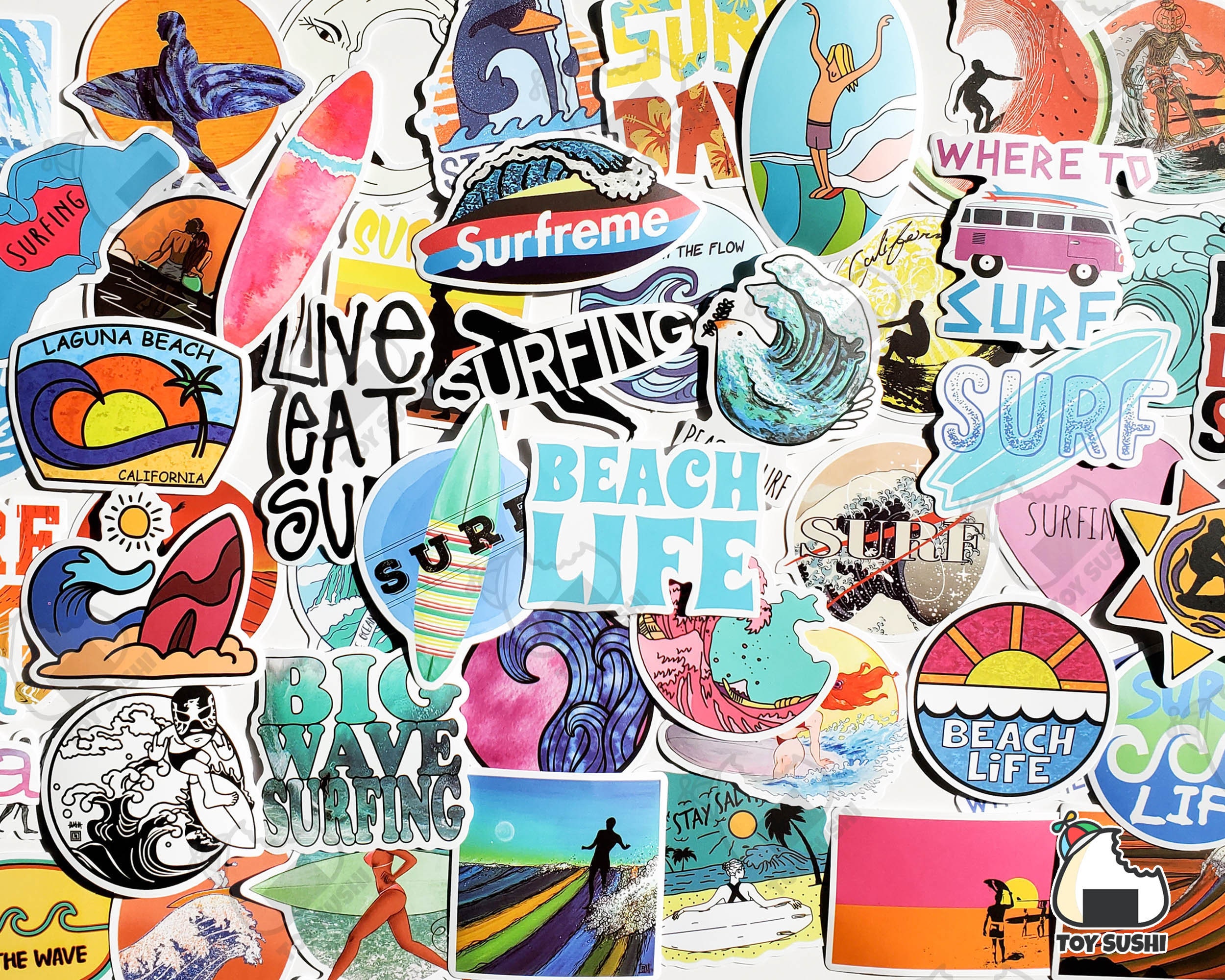 50 Pcs surfing Sticker Pack Beach Hawaii - Etsy Australia