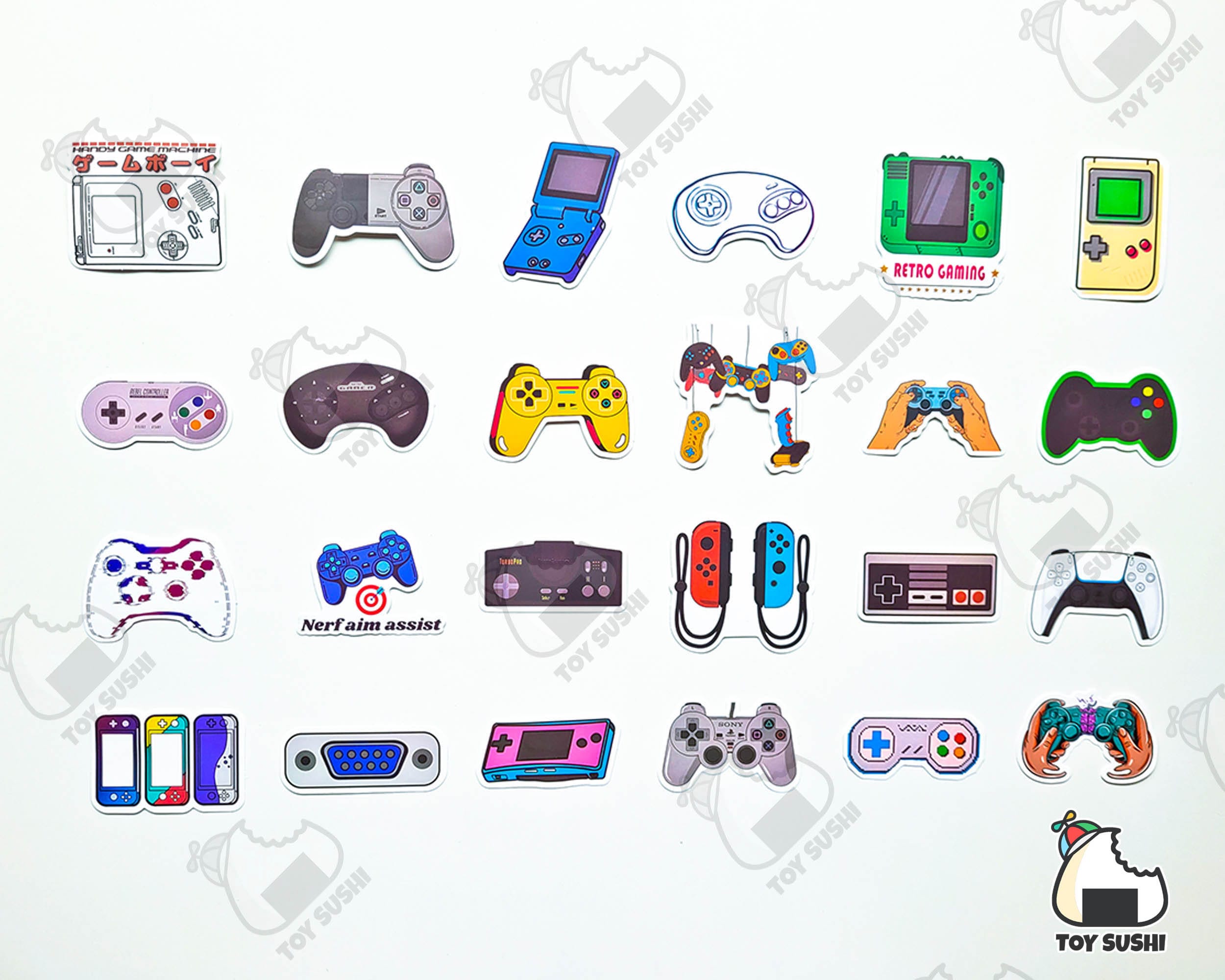 50 Pcs game Controller Sticker Pack Joycon Gameboy Xbox Playstation ...