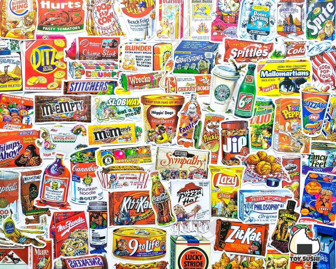75 Pcs "spoof Snacks" Stickers Pack | Fridge Decal | Fridge Planner ...