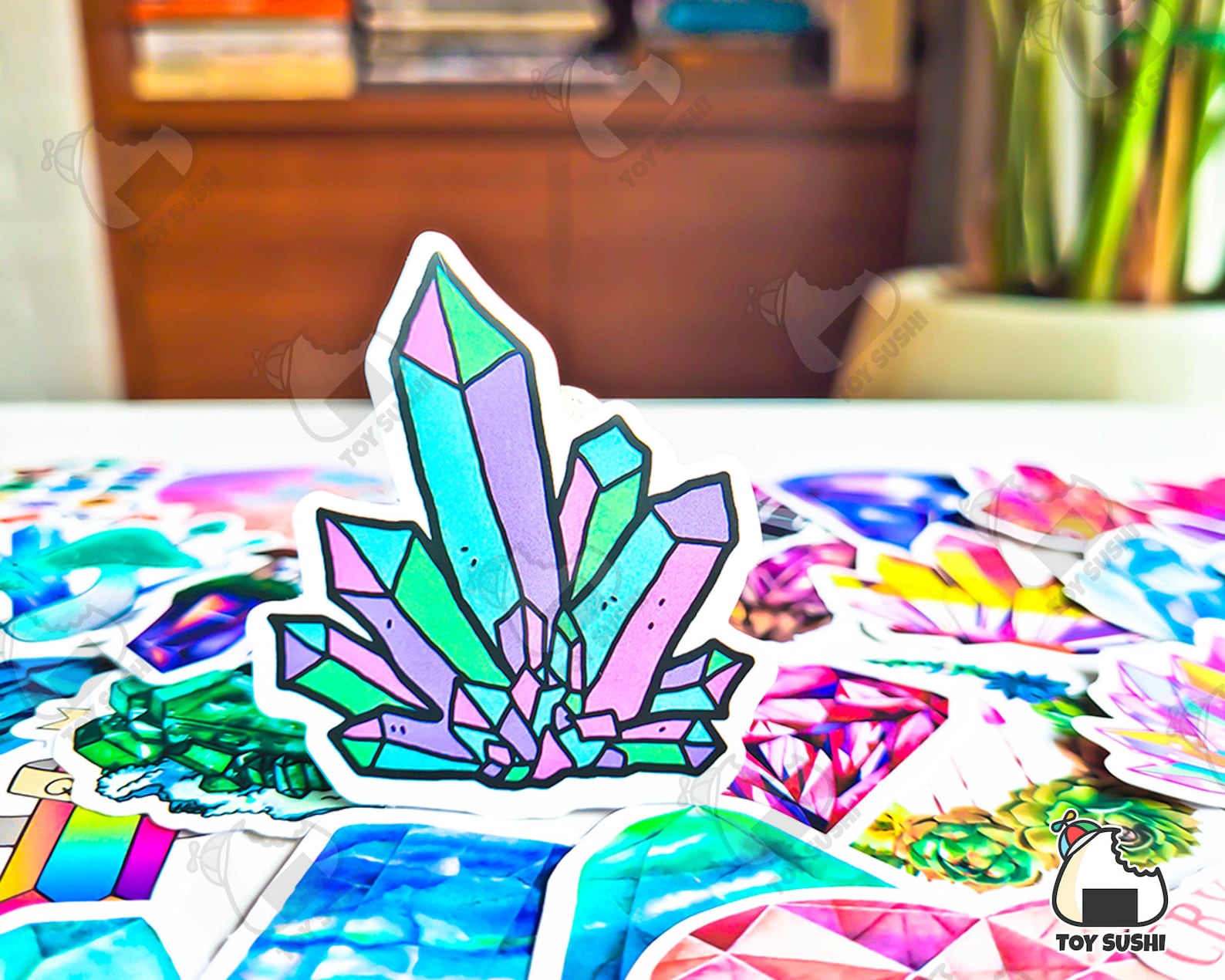 50 Pcs "healing Crystals" Sticker Pack | Bloodstone | Moonstone | Feng ...