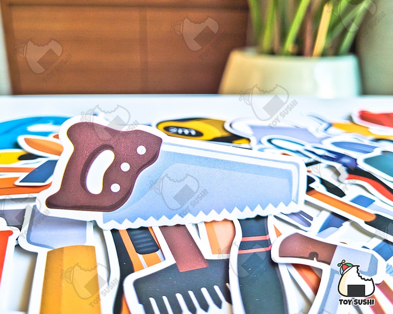 50 Pcs "toolbox" Sticker Pack | Hard Hat | Handy Man | Hot Rod | Wrench ...