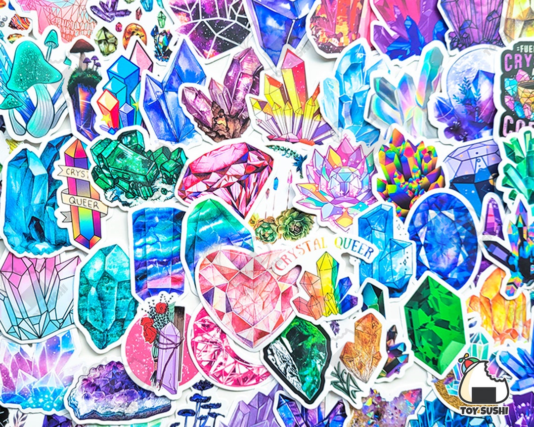 50 Pcs "healing Crystals" Sticker Pack | Bloodstone | Moonstone | Feng ...