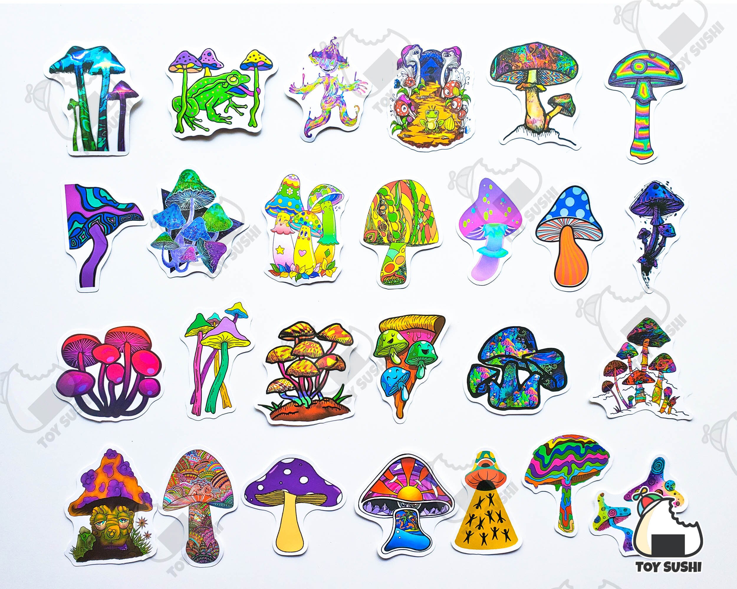 50 Pcs trippy Mushroom Sticker Pack Weed 420 - Etsy