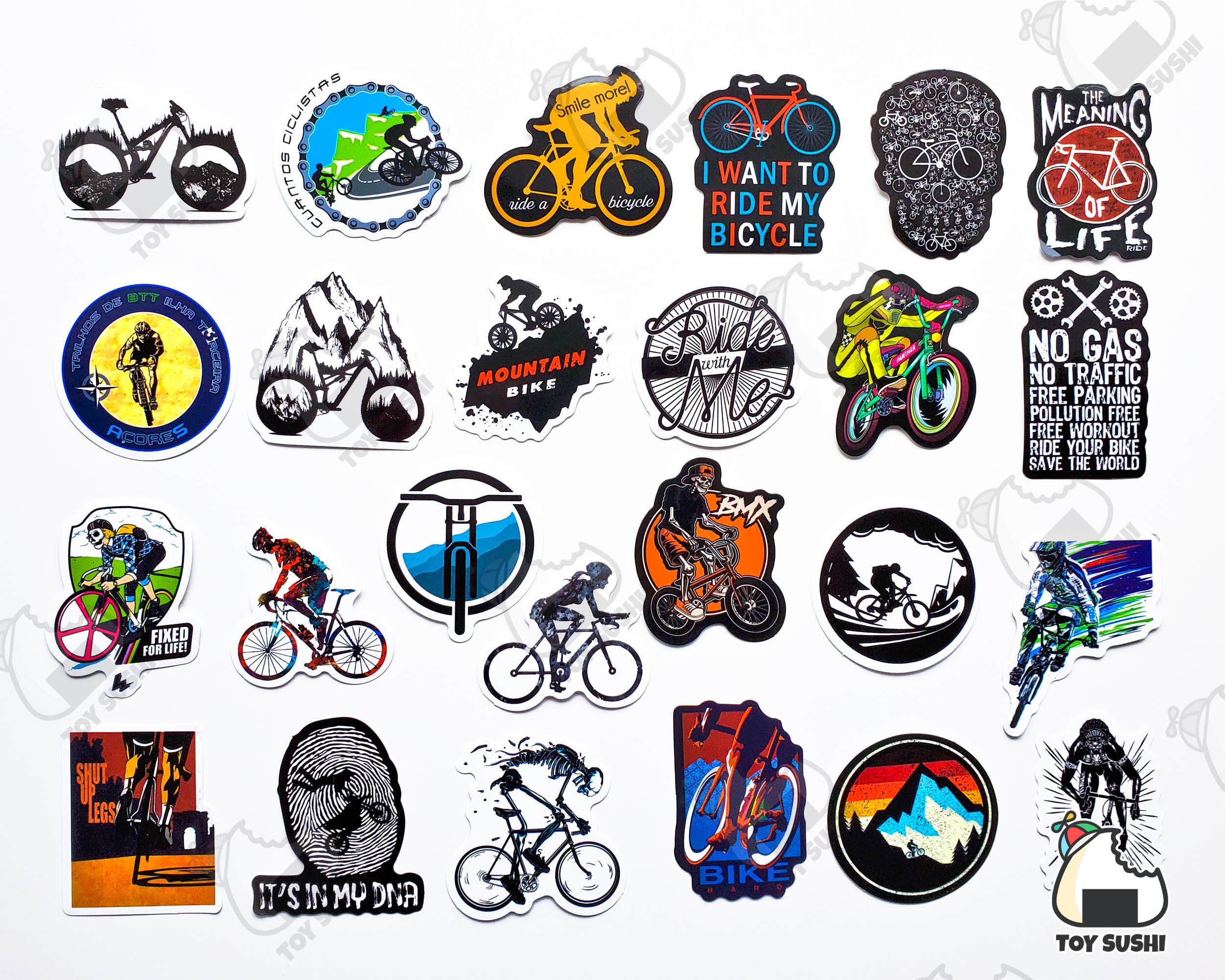 50 Pcs bicycle Sticker Pack Bike Gift for Him Gift for Her Cycling ...