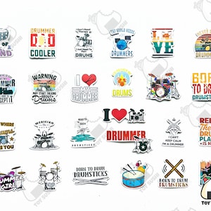 50 Pcs "drummer" Sticker Pack | Drum | Drummer Gifts | Music Lover Gift ...