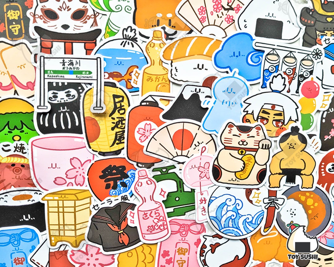 50 Pcs "japan Culture" Sticker Pack | Teru Teru Bozu | Maneki Neko ...