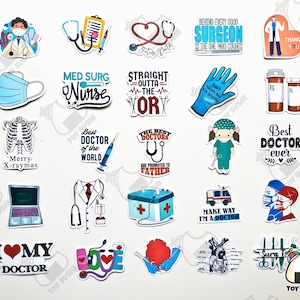 50 Pcs "doctor" Sticker Pack | Stethoscope | Doctor's Note | Healthcare ...