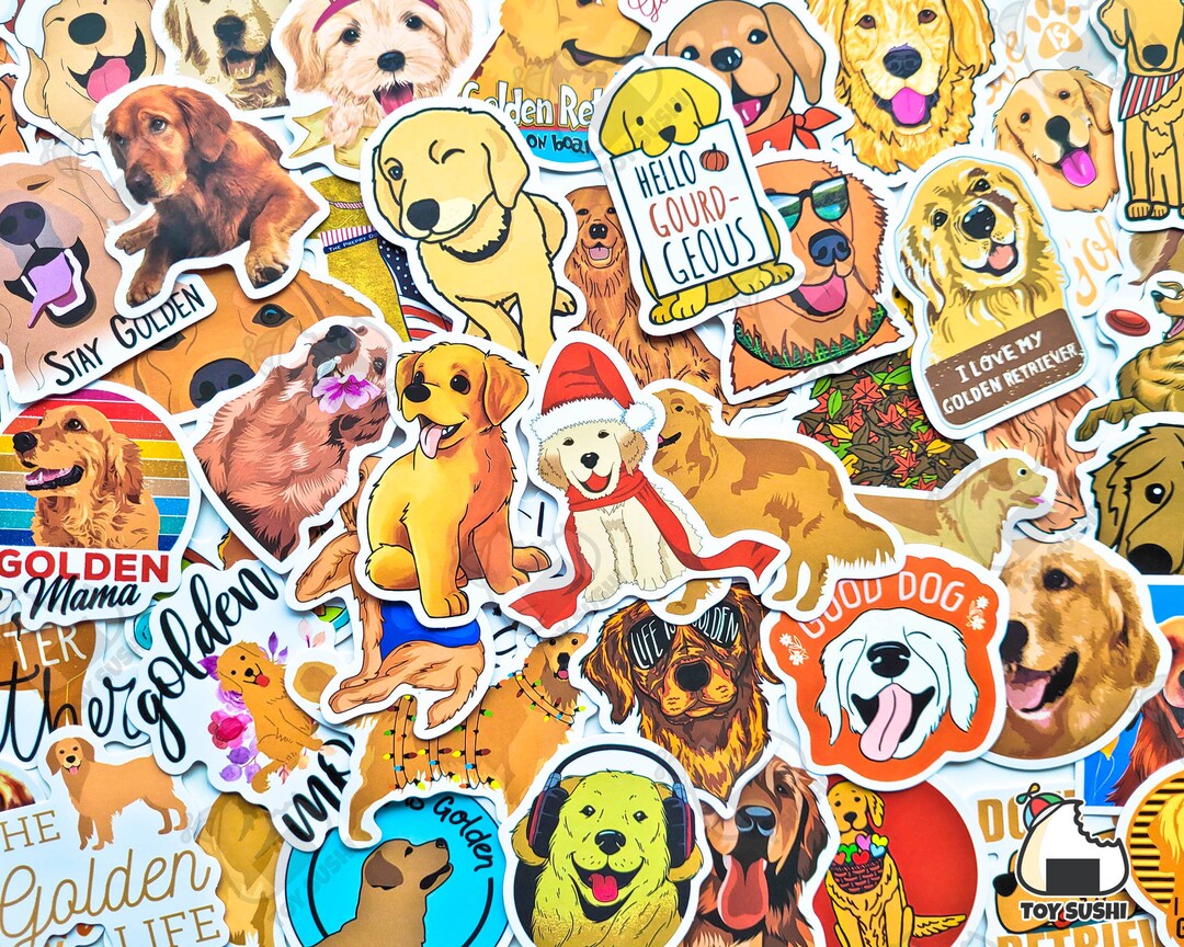 50 Pcs "golden Retriever" Sticker Pack | Dog Lover Gift | Golden ...