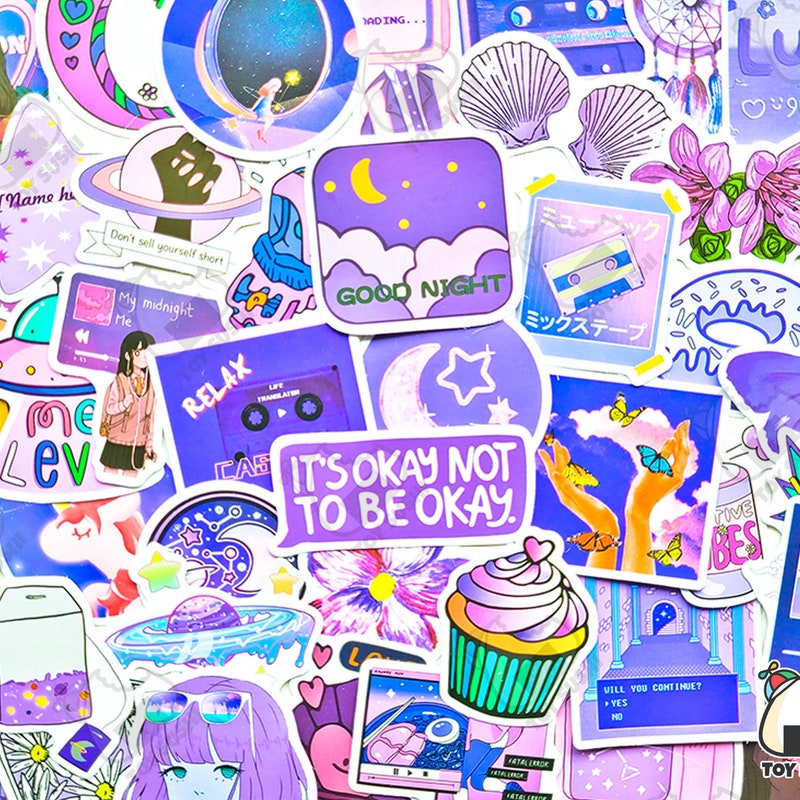 Purple Aesthetic Stickers - Etsy