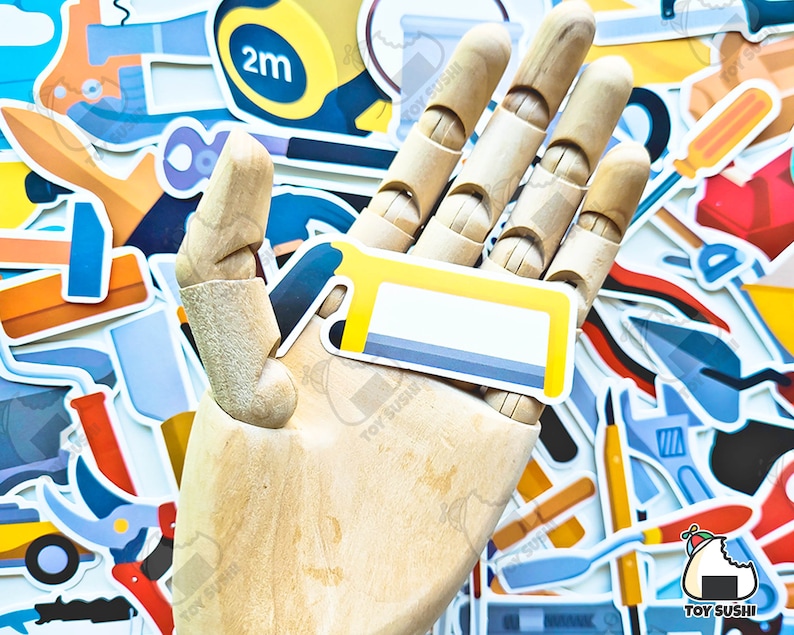 50 Pcs "toolbox" Sticker Pack | Hard Hat | Handy Man | Hot Rod | Wrench ...