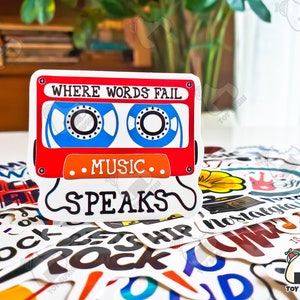 50 Pcs "i Love Music" Sticker Pack | Music Stickers | Music Gifts ...