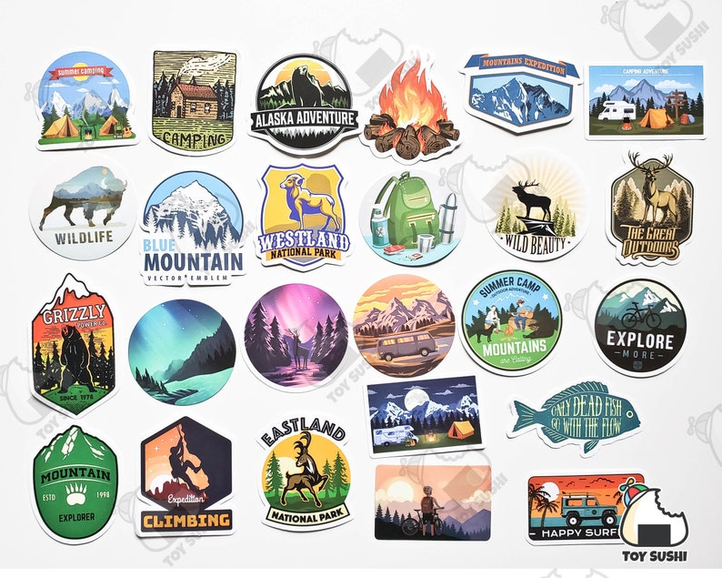 50 Pcs camping Theme Stickers Pack Cute Stickers - Etsy