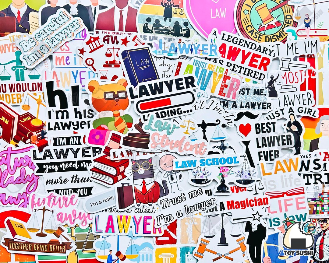 50 Pcs "lawyer" Sticker Pack | Attorney Gift | Law Student Gift ...