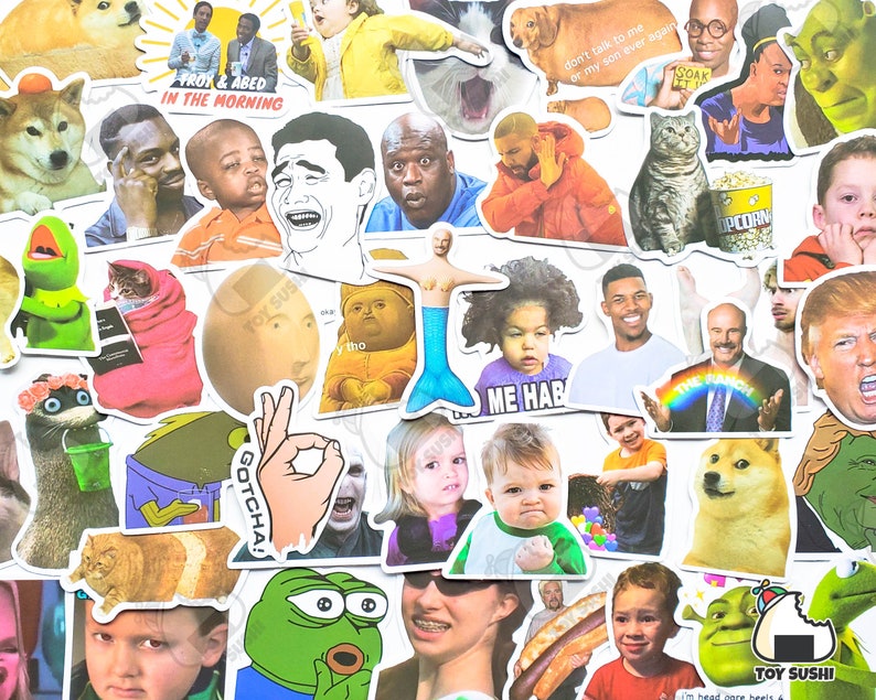 50 Pcs meme Sticker Pack Gift for Her Friendship Meme Stickers Funny ...
