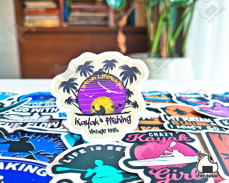 50 Pcs "kayak" Sticker Pack | Beach Life | Water Sport | Kayak Vinyl ...