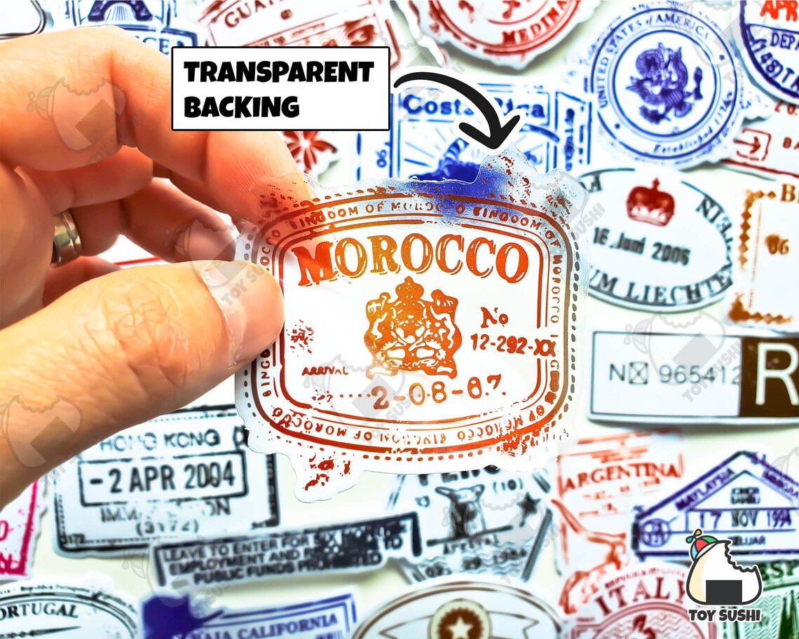 50 arrival Stamps Sticker Pack Passport Stickers - Etsy