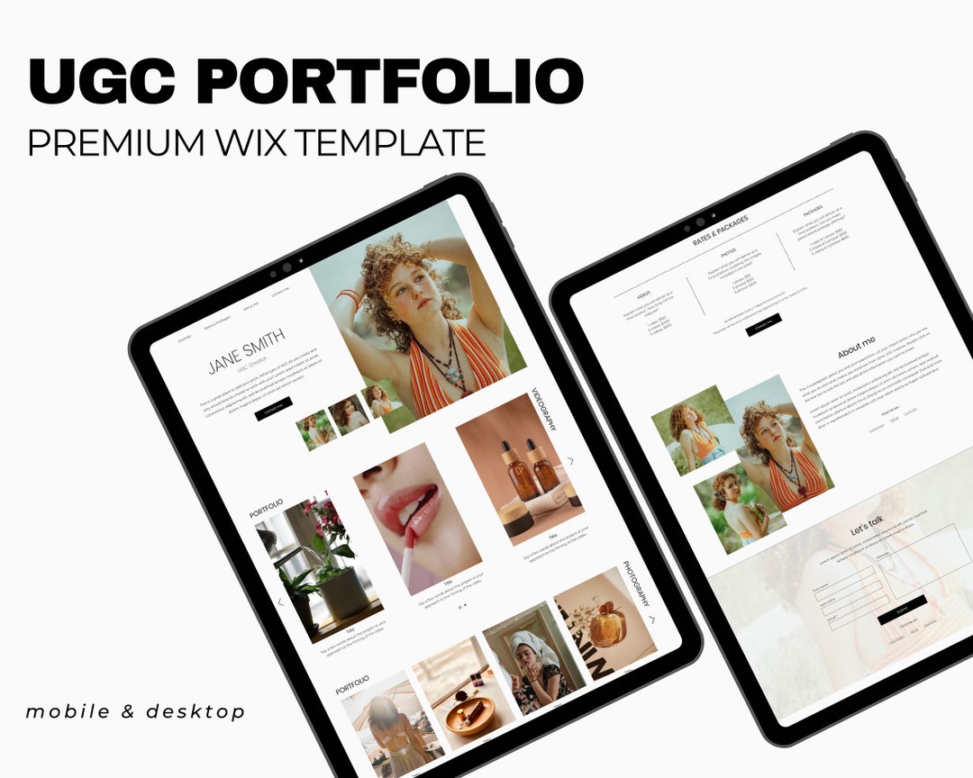 UGC Portfolio Template for Wix Wix Website Template Wix - Etsy