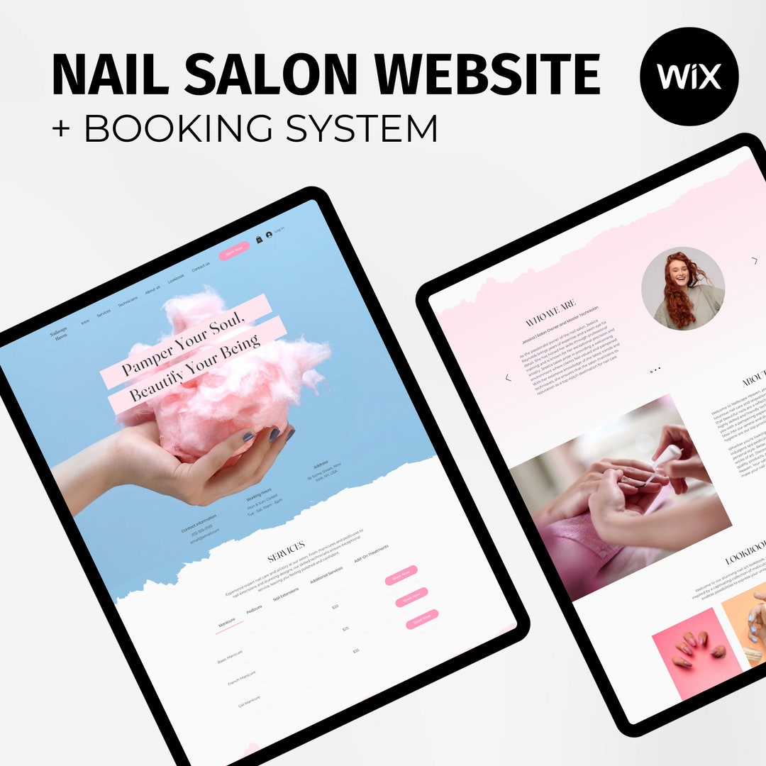 Nail Salon Wix Website Template, Build a Website With Digital Template ...