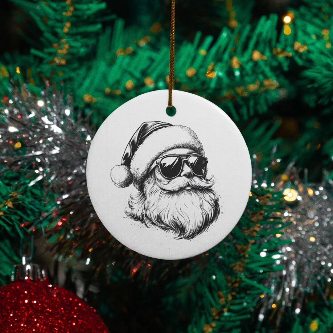 Cool Santa With Eyeglasses Style, Festive Holiday Decor Unique Ceramic ...