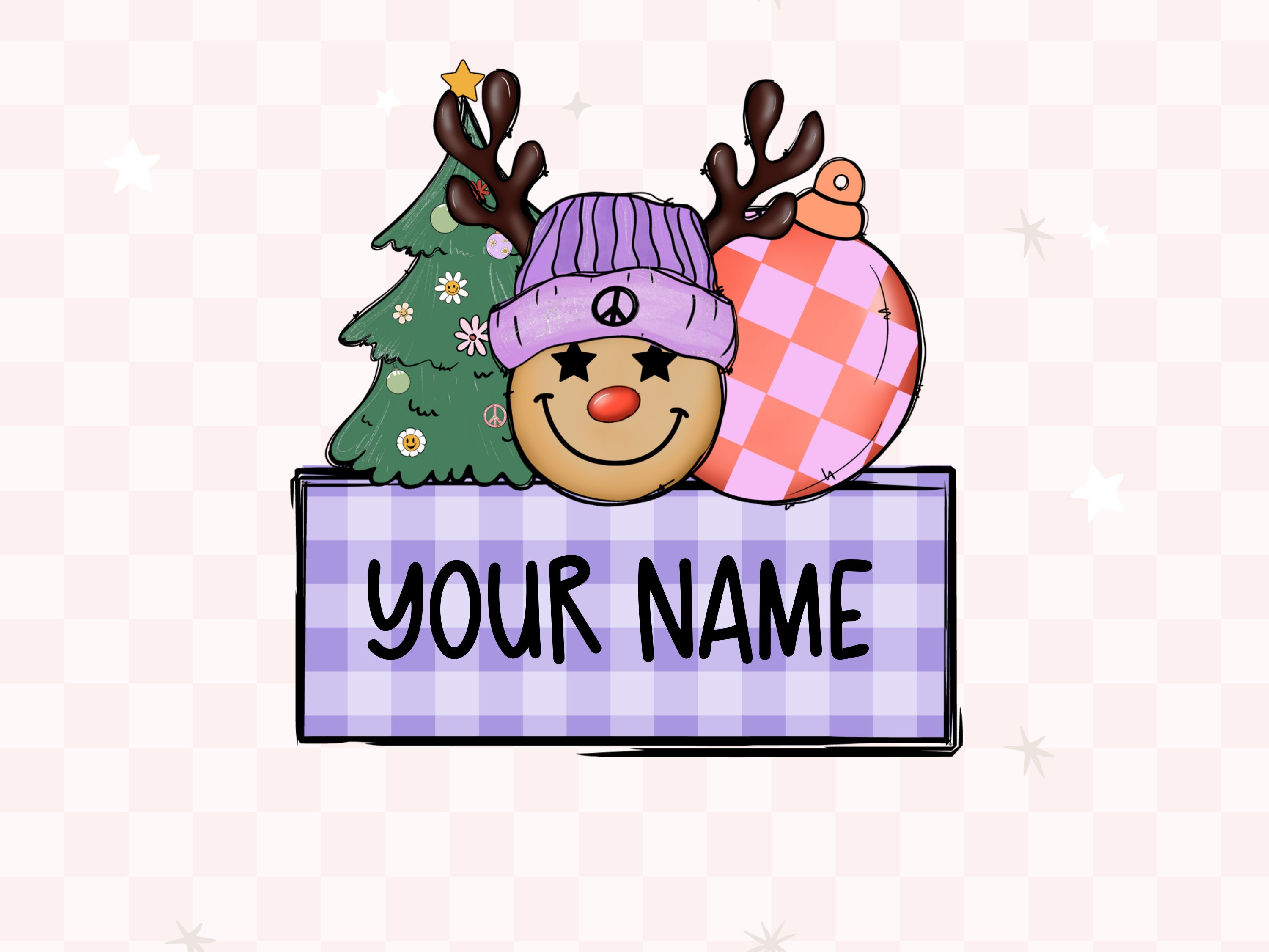 Groovy Christmas Custom Name PNG , Christmas Png, Add Your Own Name ...