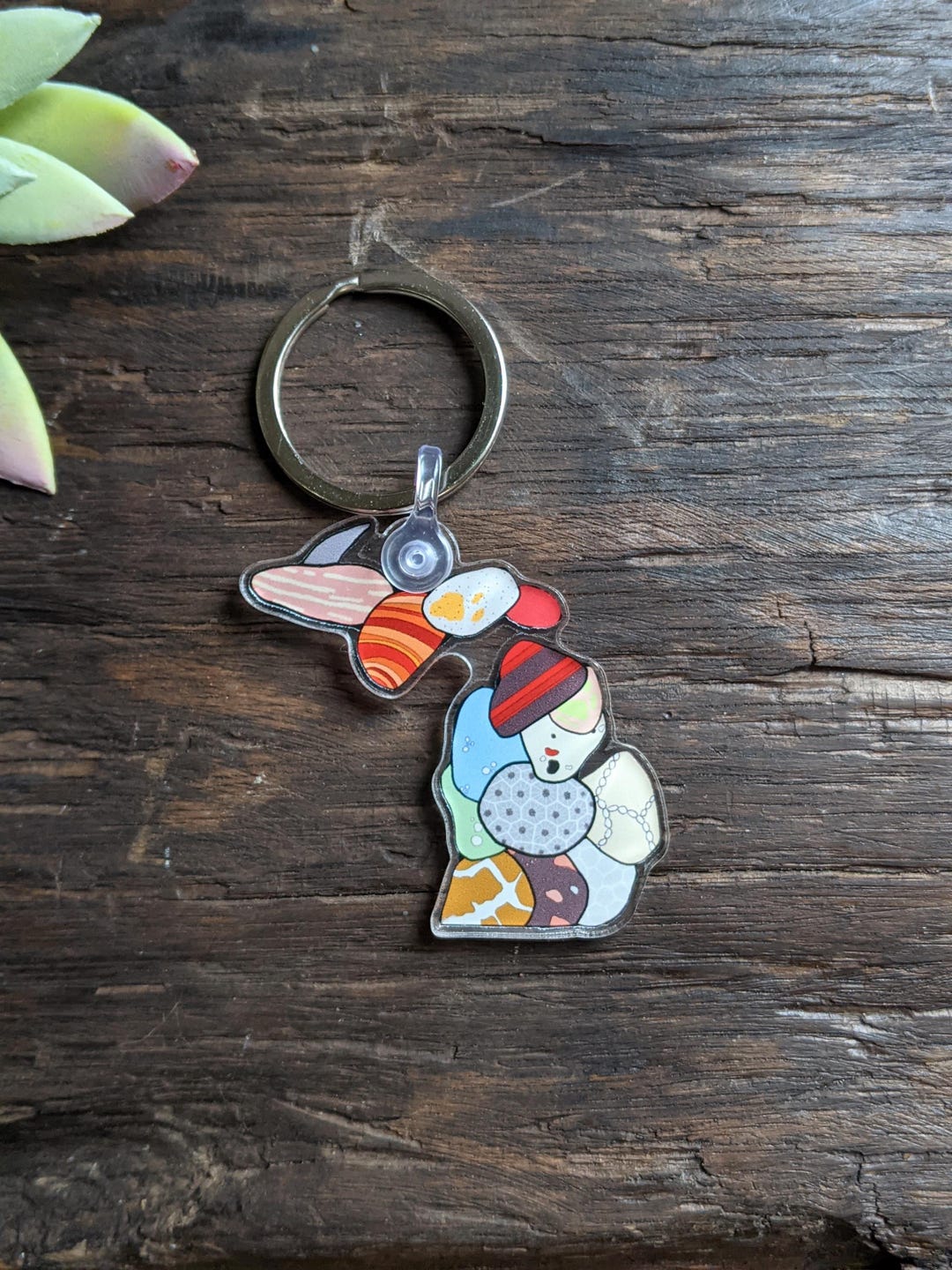Michigan Rock Keychain - Etsy