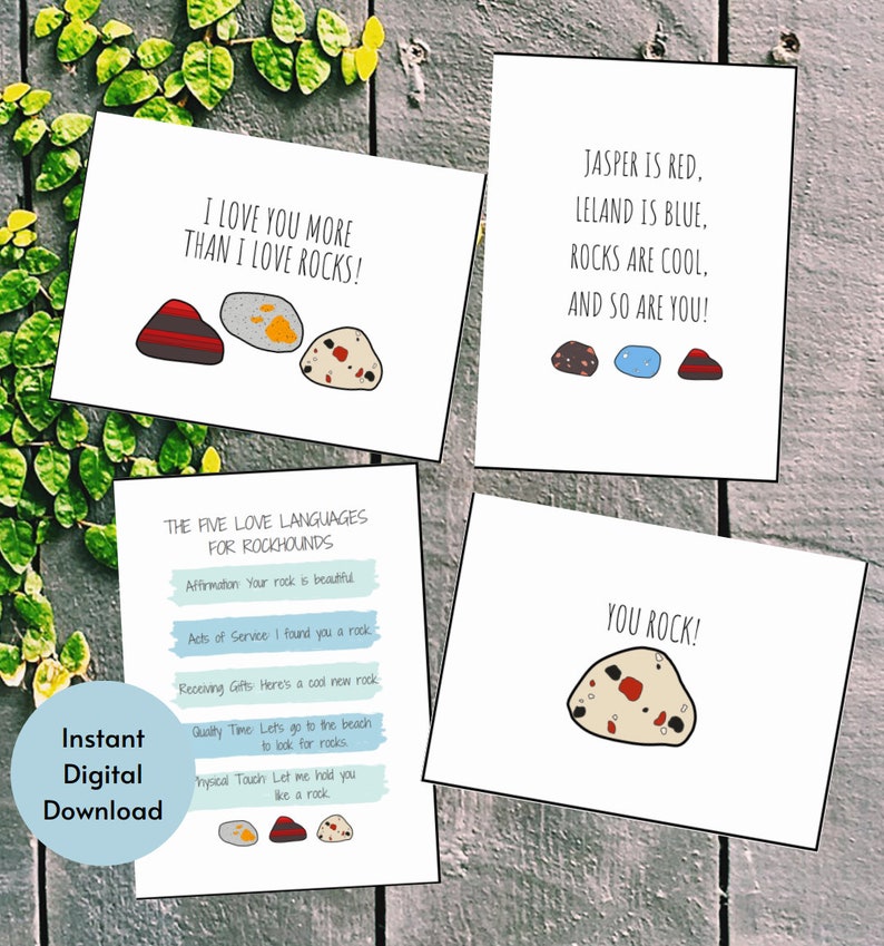 Printable 5x7 Rock Greeting Cards - Etsy