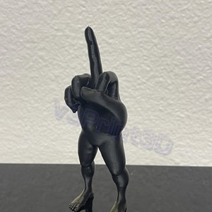 Standing Middle Finger With Legs Person 3D Printed Sculpture Multi ...